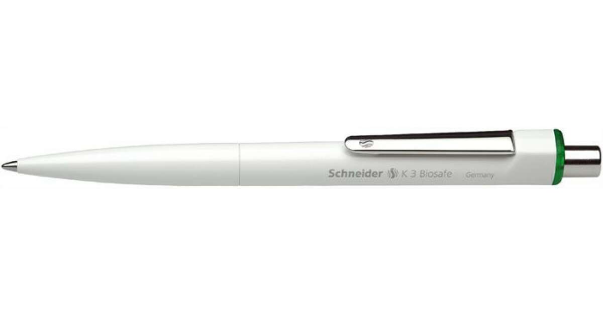 SCHNEIDER Ballpoint pen, 0.5 mm, push button, SCHNEIDER K3 Biosafe ...