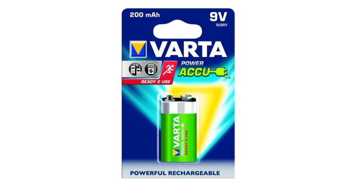 VARTA Tölthető elem, 9V, 1x200 mAh, előtöltött, VARTA Power | Pepita.hu