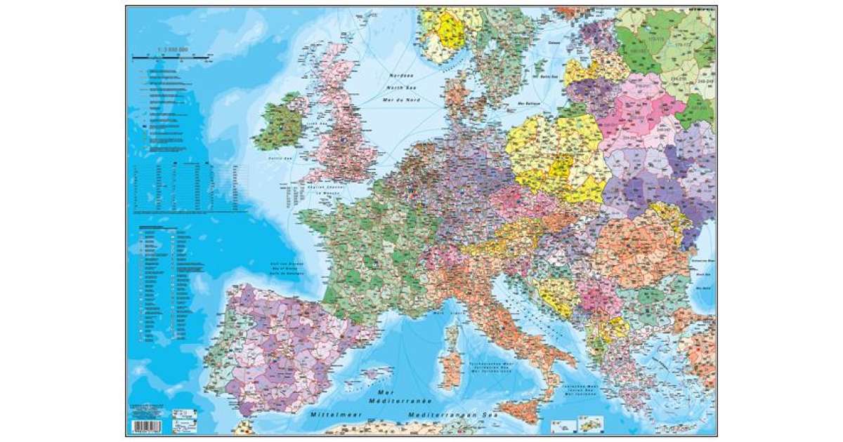 STIEFEL Könyökalátét, 66x45 cm, STIEFEL Európa irányítószámos térképe ...