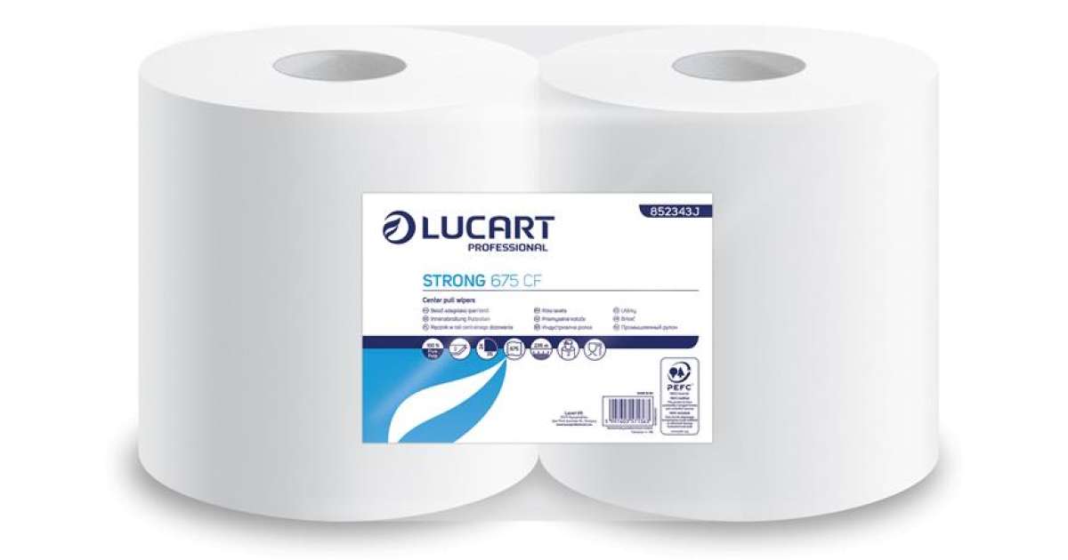 LUCART Törlőkendő, tekercses, belső adagolású, 2 rétegű, LUCART, Strong 675 CF hófehér | Pepita.hu