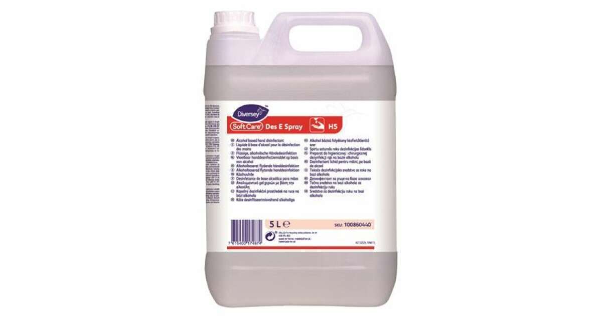 Hand disinfectant liquid, alcohol, 5 l, Soft Care Des E Spray | Pepita.com