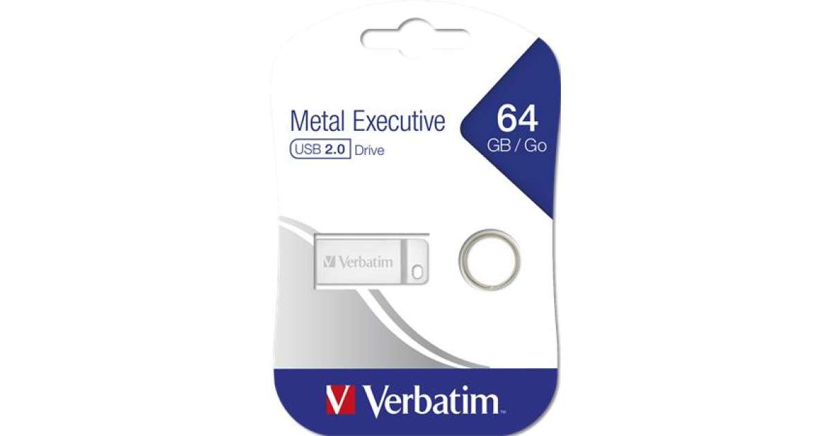 VERBATIM Pendrive, 64GB, USB 2.0, VERBATIM Executive Metal, ezüst ...