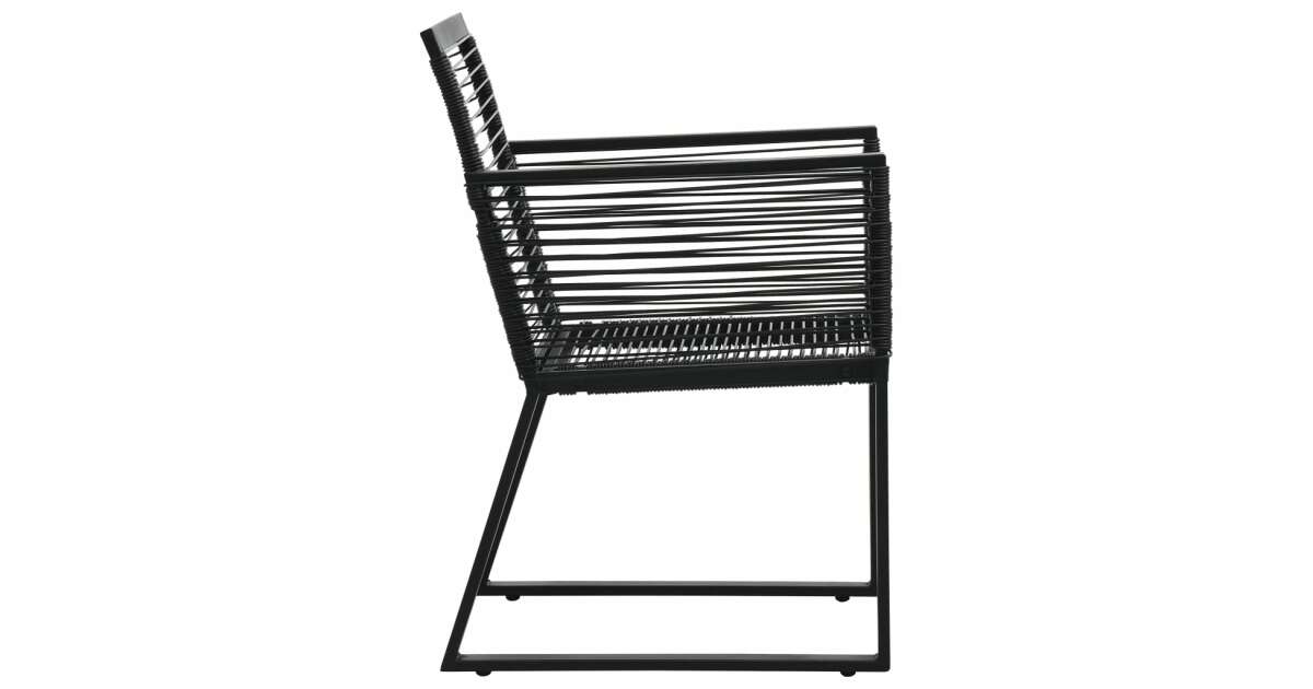 9 részes fekete pvc rattan kültéri étkezőgarnitúra | Pepita.hu