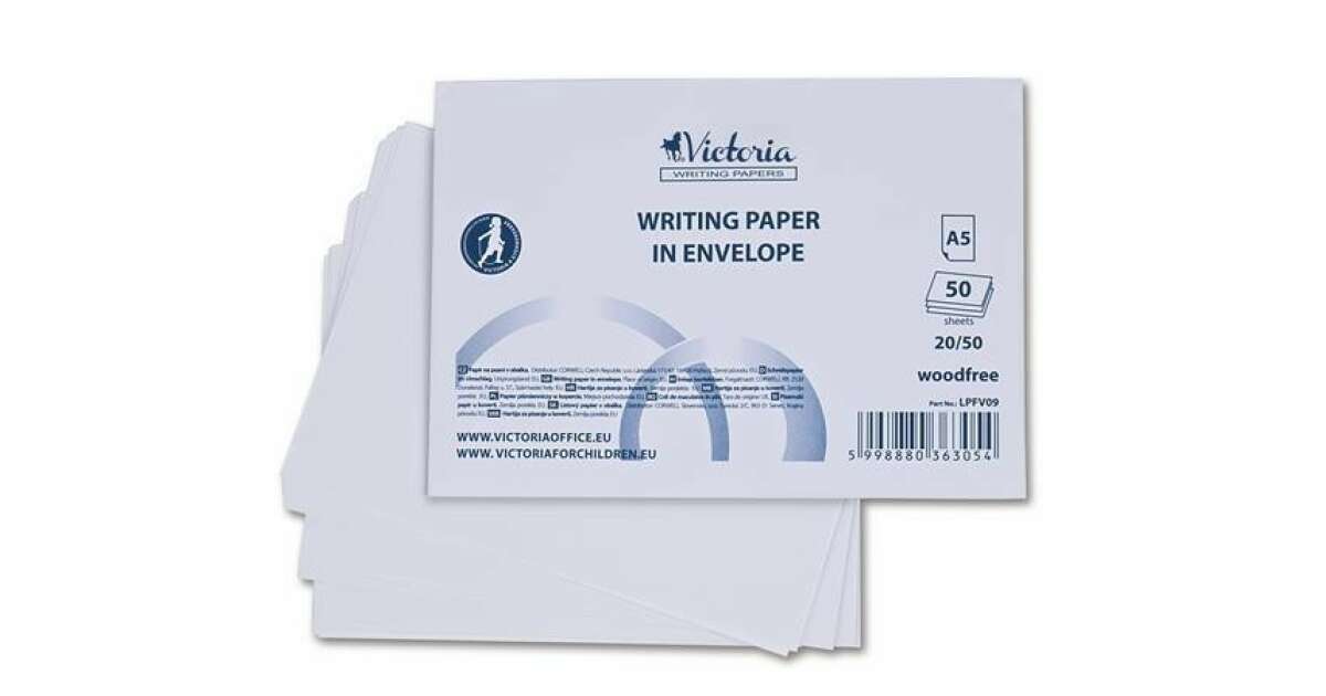 Írólap, famentes, A5, 20/50, VICTORIA PAPER Borítékos 60g | Pepita.hu
