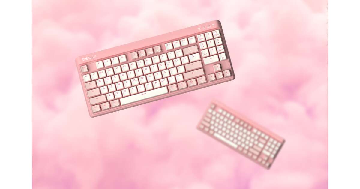 Gaming Keyboard Delux KM18DB RGB (White&Pink) | Pepita.hu