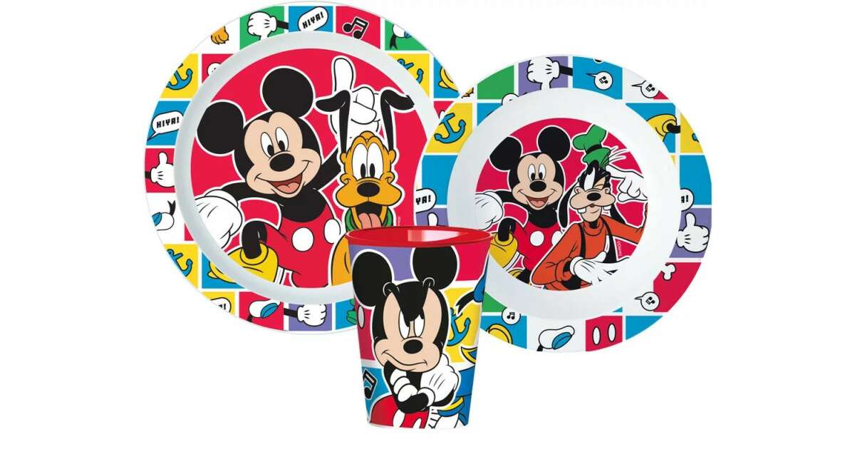 Disney Mickey Egér Mikrózható Étkészlet - 3 részes | Pepita.hu
