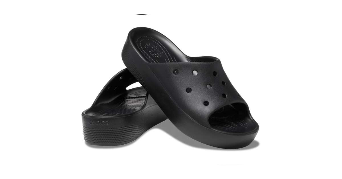 Crocs Classic Platform Slide női papucs 208180-001 fekete | Pepita.hu