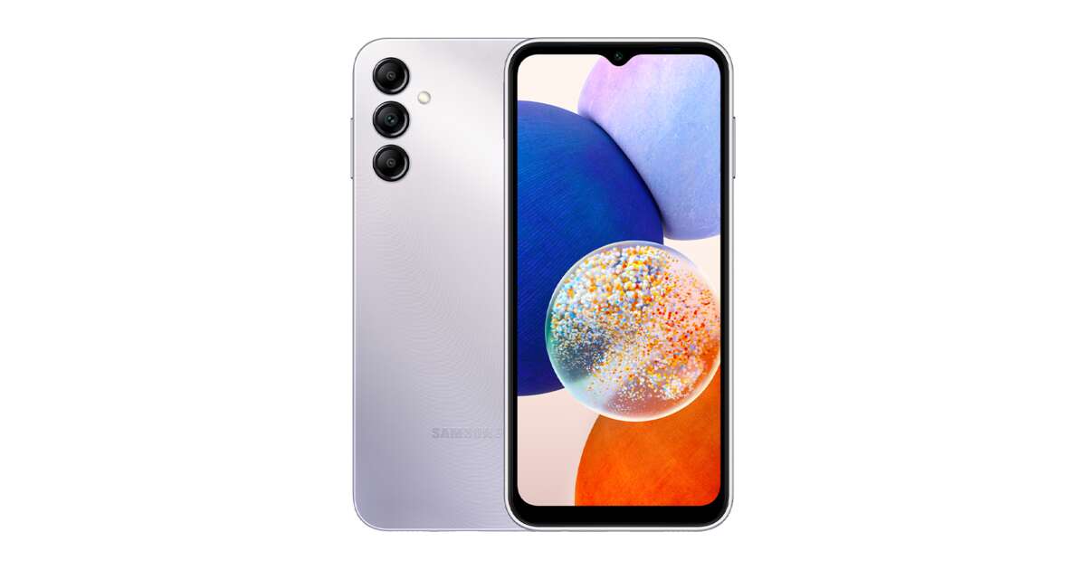 Samsung A146P Galaxy A14 5G DS 128GB (4GB RAM) - Ezüst + Hydrogél fólia ...