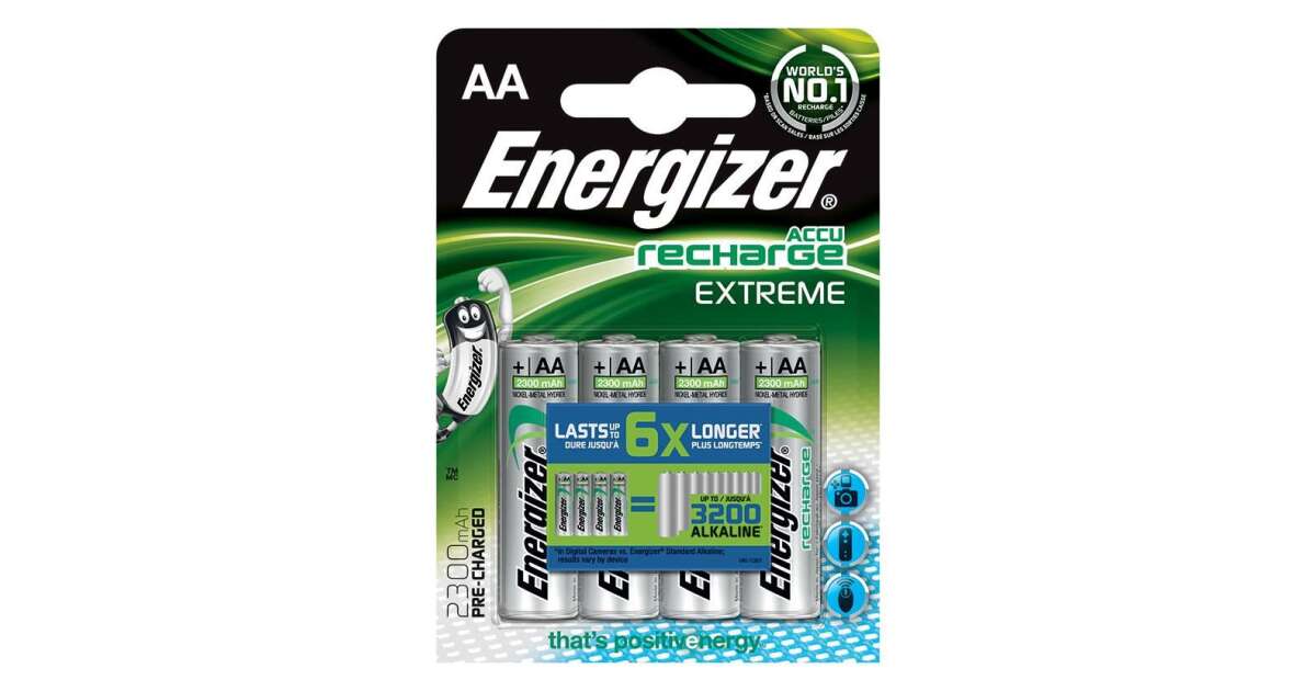 ENERGIZER Tölthető elem, AA ceruza, 4x2300 mAh, előtöltött, ENERGIZER ...