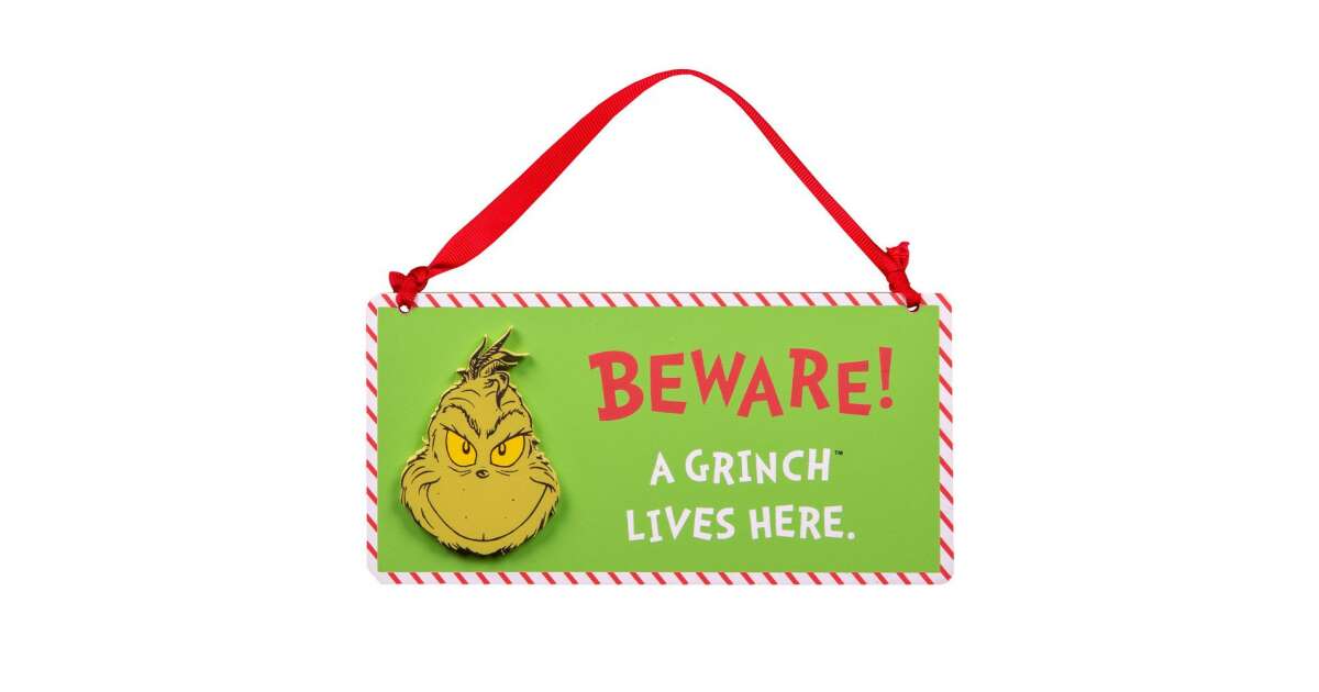 Tábla 'Beware A Grinch Lives Here' | Pepita.hu