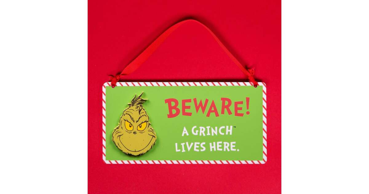 Tábla 'Beware A Grinch Lives Here' | Pepita.hu
