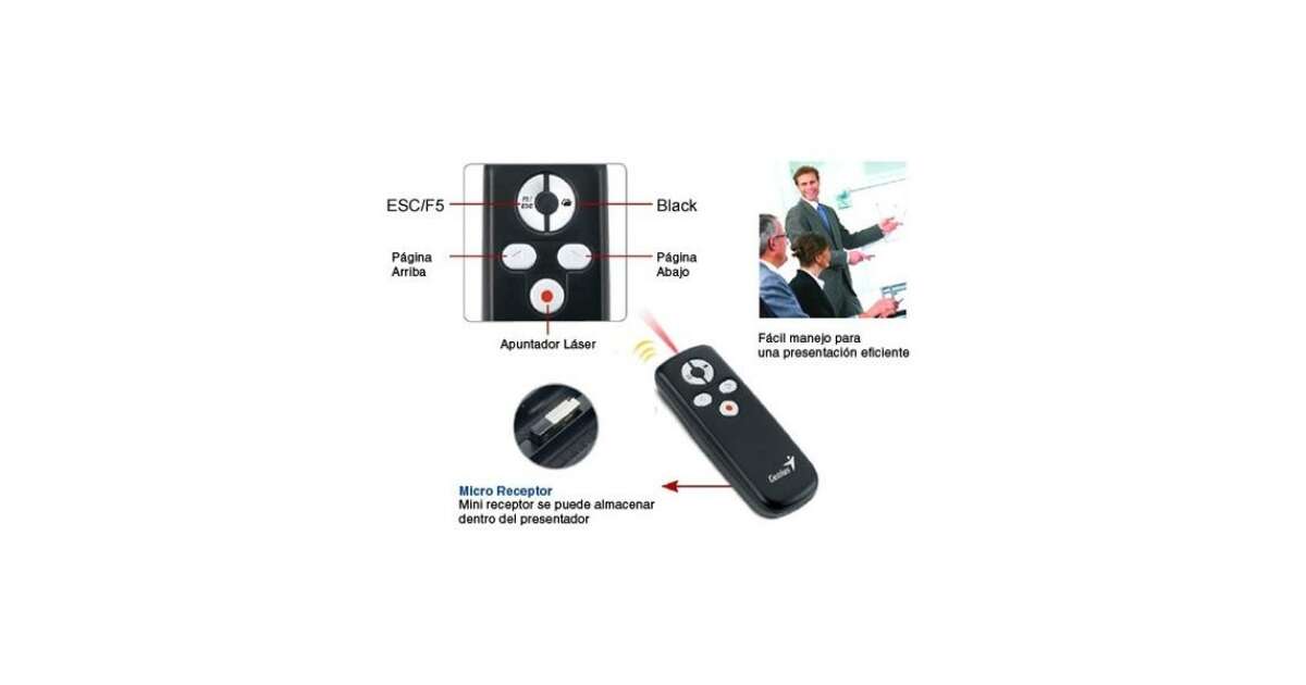 GENIUS Presentation remote control with laser pointer, wireless, GENIUS ...
