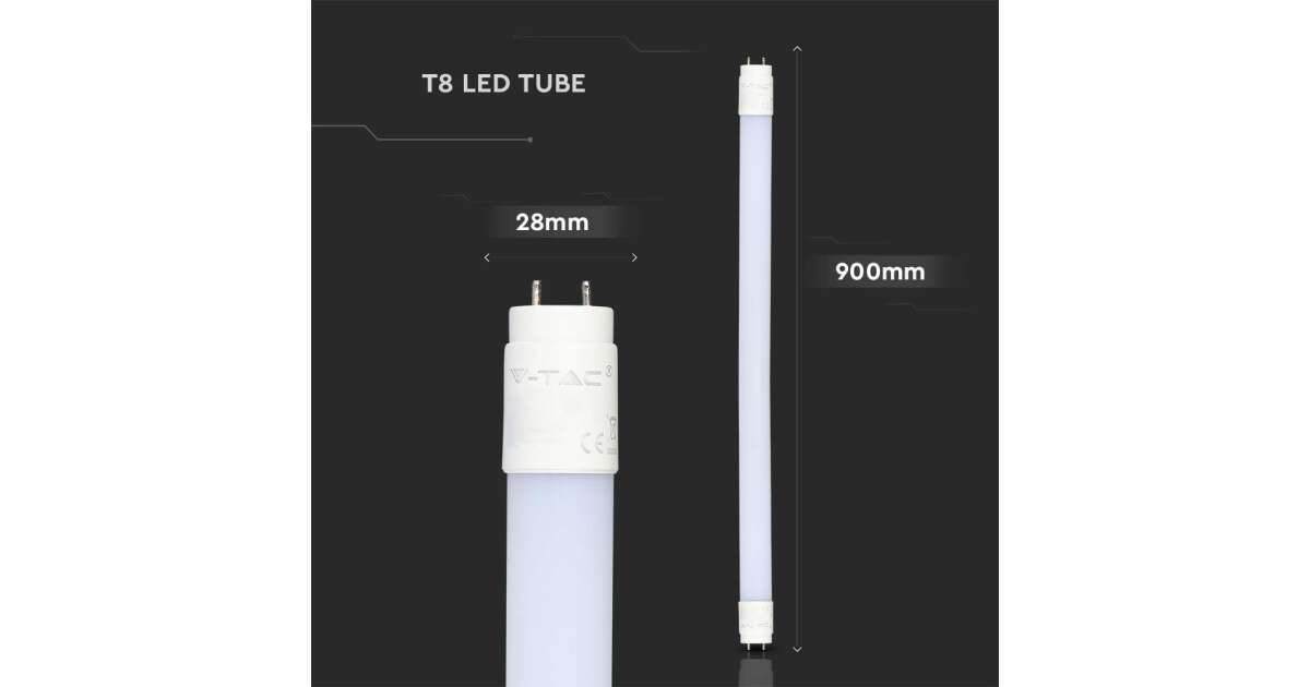 T8 V-TAC 14W 90cm Tub LED cu starter VT-9077 6500K 1400lm 3 ani ...