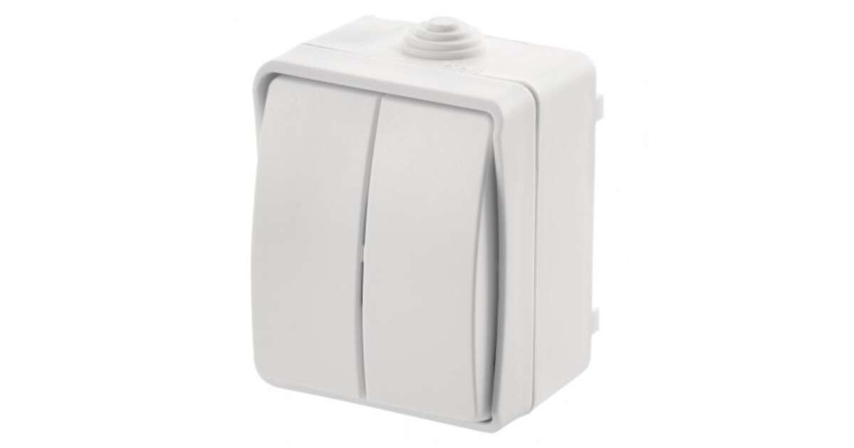 Emos IP54 double switch white (A1398.4) | Pepita.com