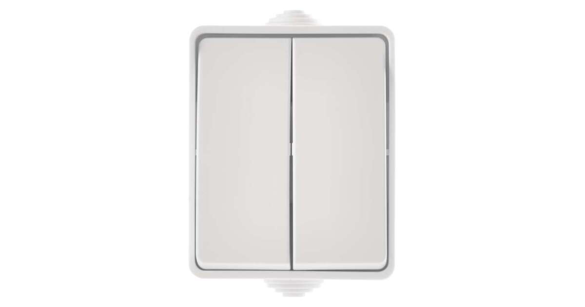 Emos IP54 double switch white (A1398.4) | Pepita.com