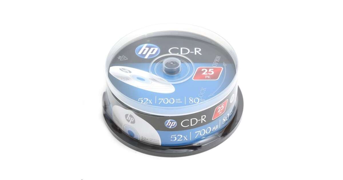 HP CD-R lemez, 700MB, 52x, 25 db, hengeren, HP | Pepita.hu