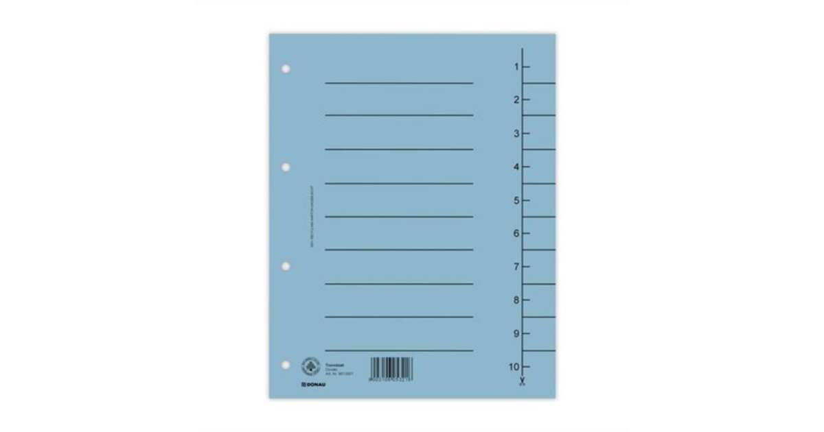 Donau divider A4 cut cardboard blue 100 sheets/pack | Pepita.com