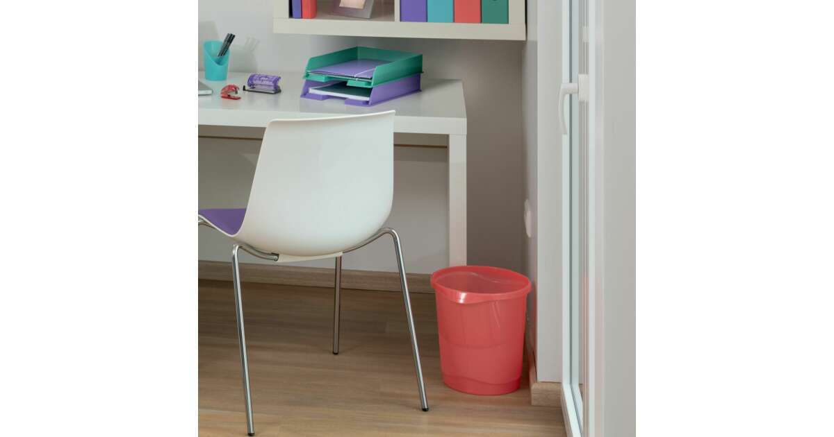 Esselte Coș de hârtie Colour Breeze 14l transparent coral 628461 ...