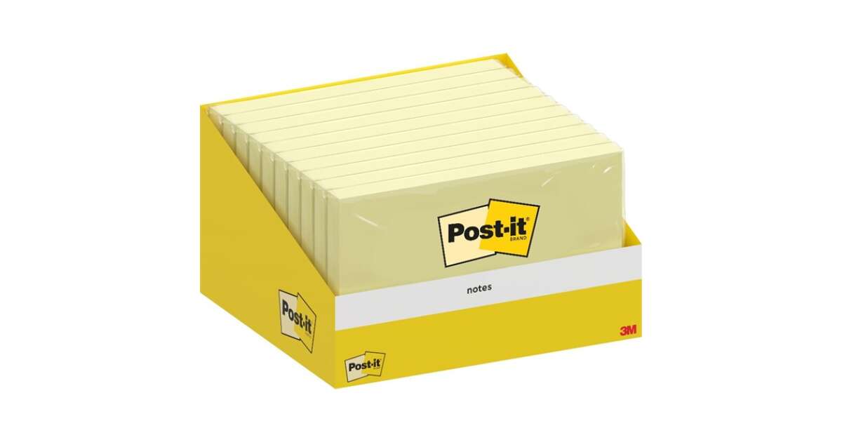 Bloc de notițe autocolante, 76x127mm, 100 de coli, 3M 655 Post-It ...