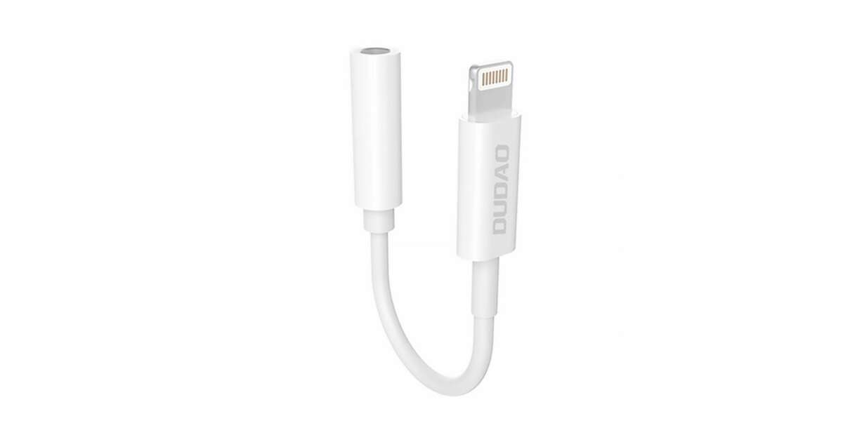 Dudao L16i audio adapter for Lightning mini jack 3.5 mm, white | Pepita.com