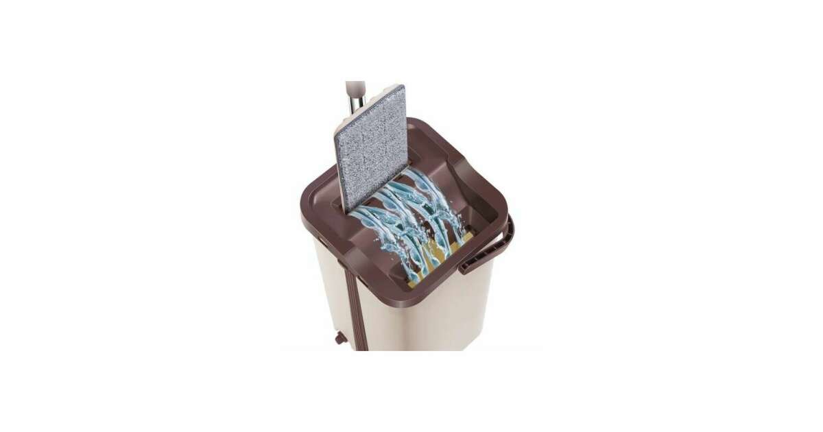OEM MOP Drip-free Mop Set with microfiber cloth, bucket #beige | Pepita.com