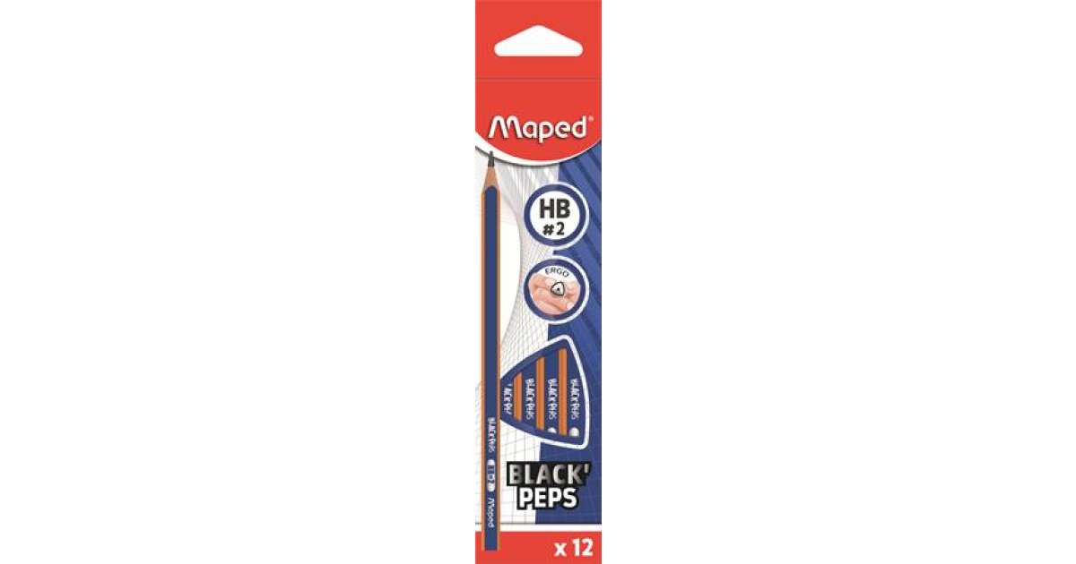 MAPED Graphite Pencil, HB, Triangular, MAPED Black`Peps Navy | Pepita.com