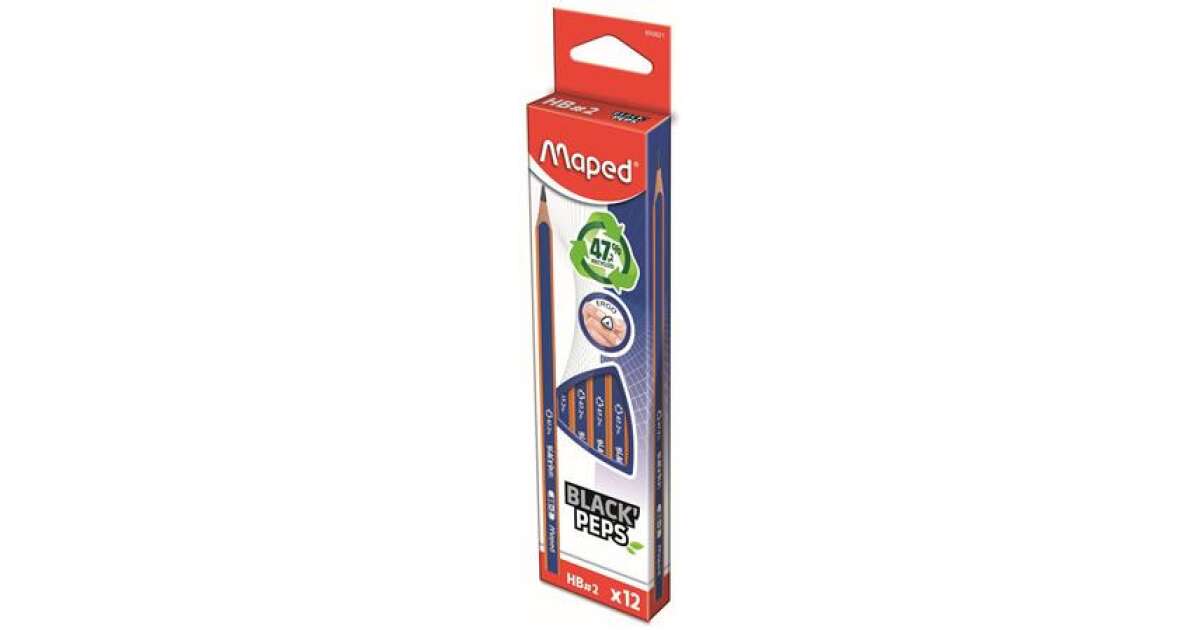 MAPED Graphite Pencil, HB, Triangular, MAPED Black`Peps Navy | Pepita.com