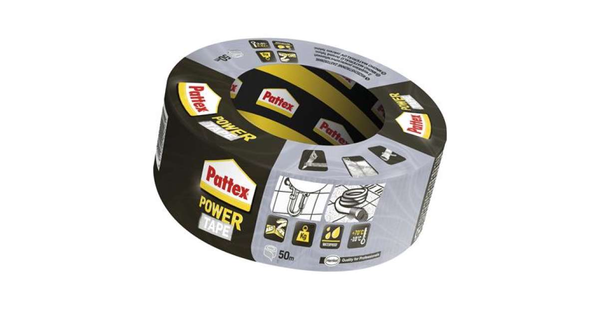HENKEL Ragasztószalag, 50 mm x 50 m, HENKEL Pattex Power Tape, ezüst ...