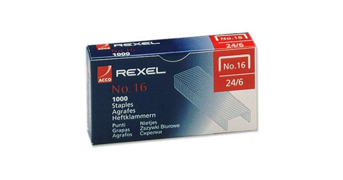 REXEL Tűzőkapocs, 24/6, REXEL No.16 | Pepita.hu