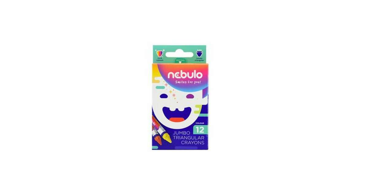 Zsírkréta 12 Nebulo Jumbo/vastag háromszög 12színű Írószerek Nebulo ...