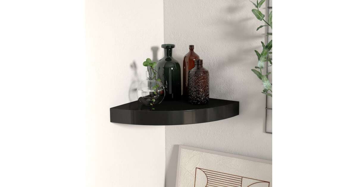 MDF Sarokpolc - Fekete - 25x25 cm | Pepita.hu