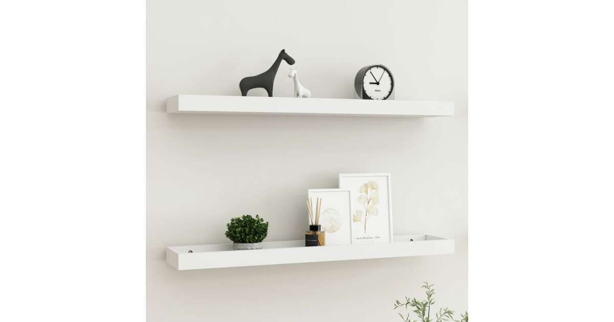 vidaXL 2 darab fehér MDF Loggia fali polc 80 x 15 x 4 cm | Pepita.hu