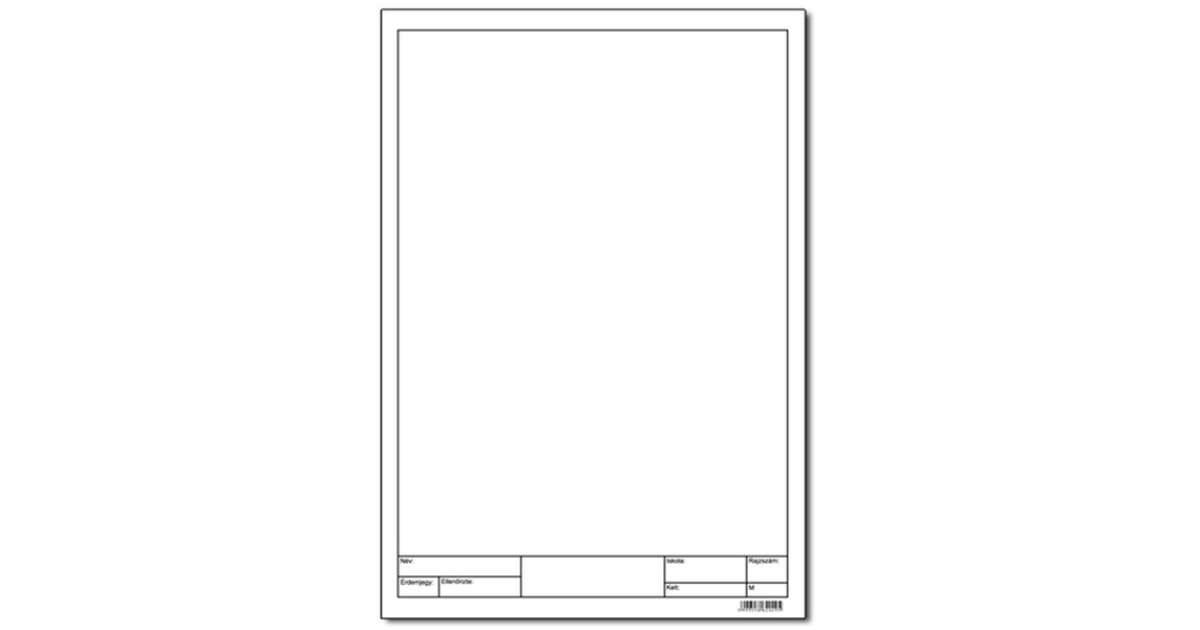 Műszaki rajzlap, keretes, A4 | Pepita.hu