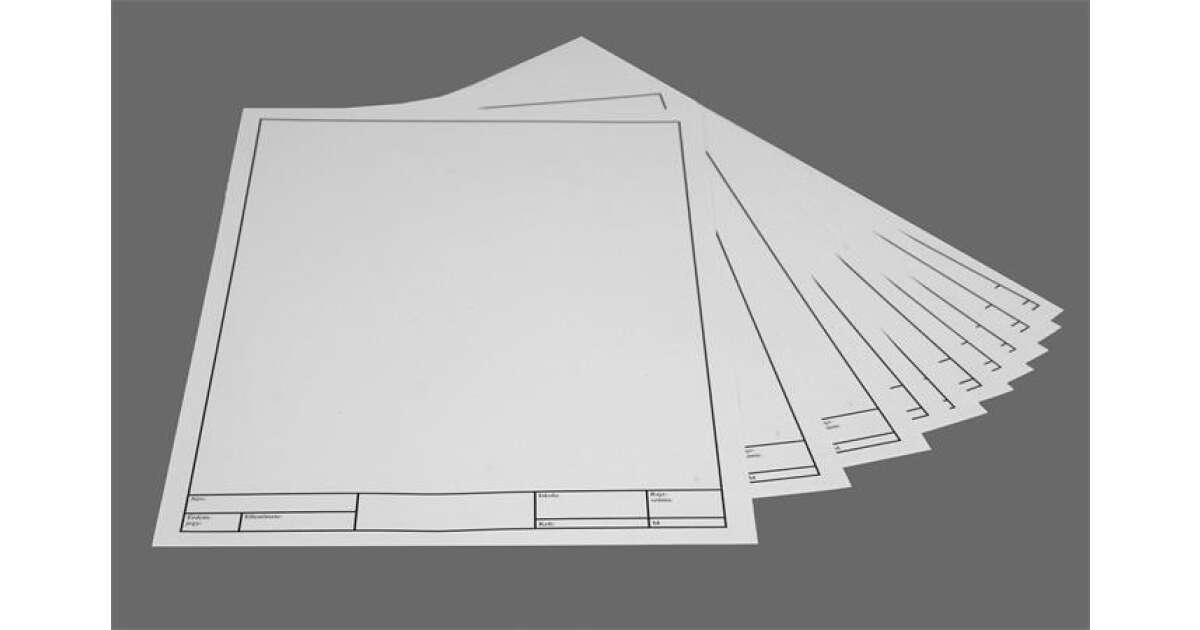 Műszaki rajzlap, keretes, A4 | Pepita.hu