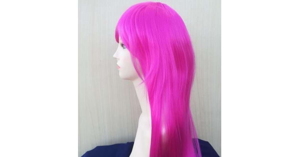 PINK Anime Cosplay Extra Hosszú Egyenes Frufrus Paróka T312 -8D | Pepita.hu