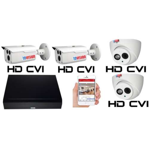 Rovision 2MP 2ext. IR 80m-es és 2 beltéri IR50m-es 4 kamerás ...