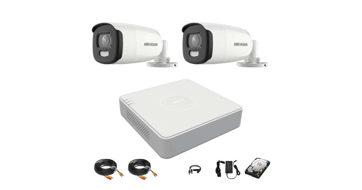Hikvision ColorVU 2 kamerarendszer 5MP 2.8mm fehér fény 40m, 4 ...