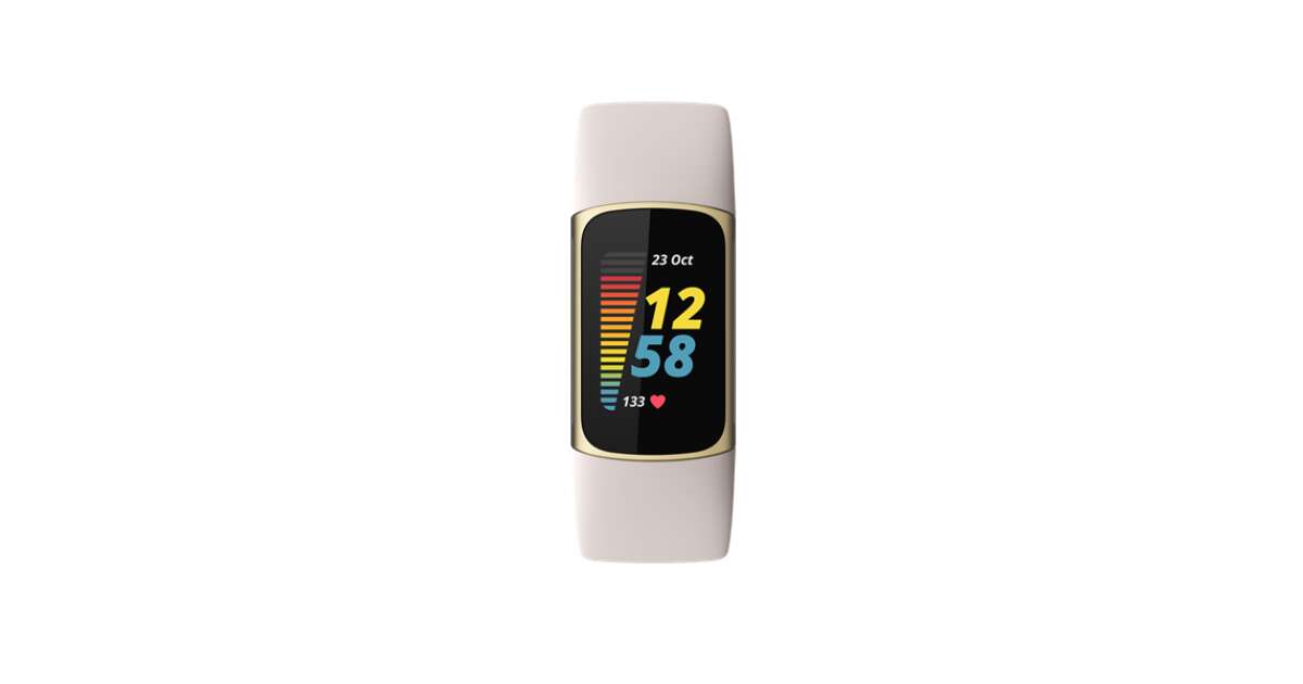 Fitbit charge 5 aktivitásmérő fitnesz karkötő (lunar white / soft gold ...