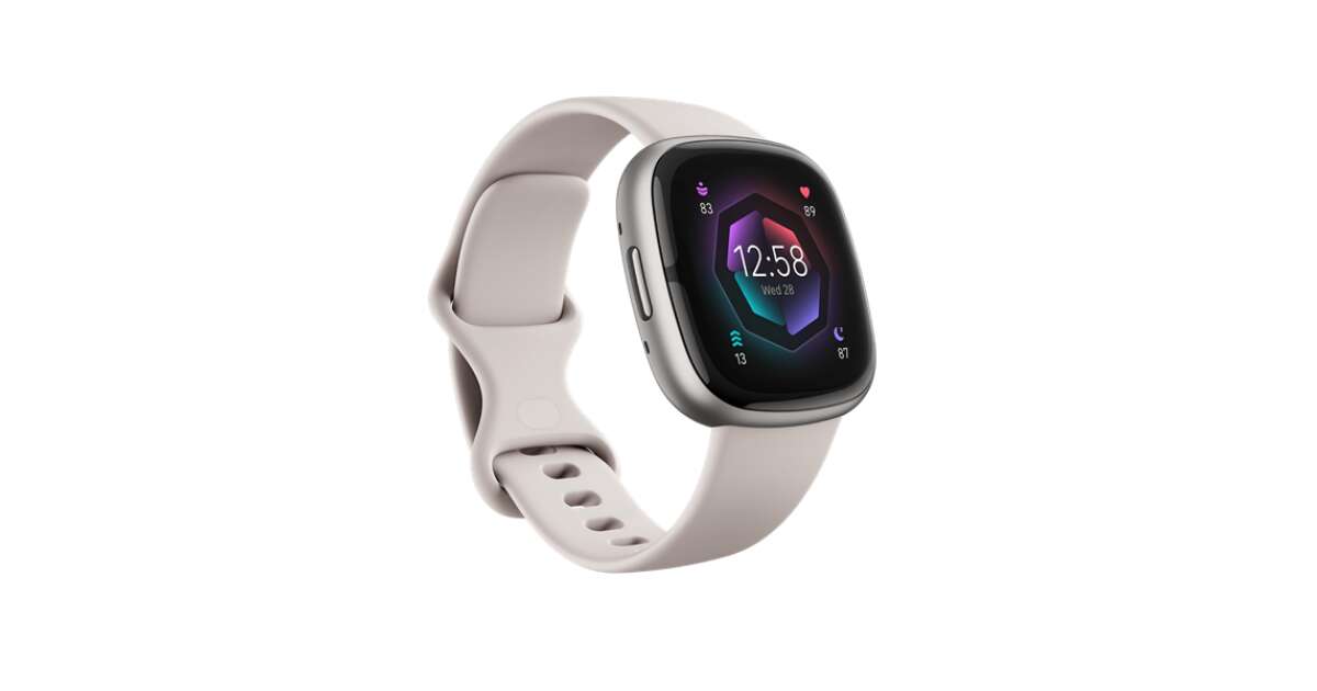 Fitbit sense 2 okosóra (lunar white / platinum aluminium) FB521SRWT ...
