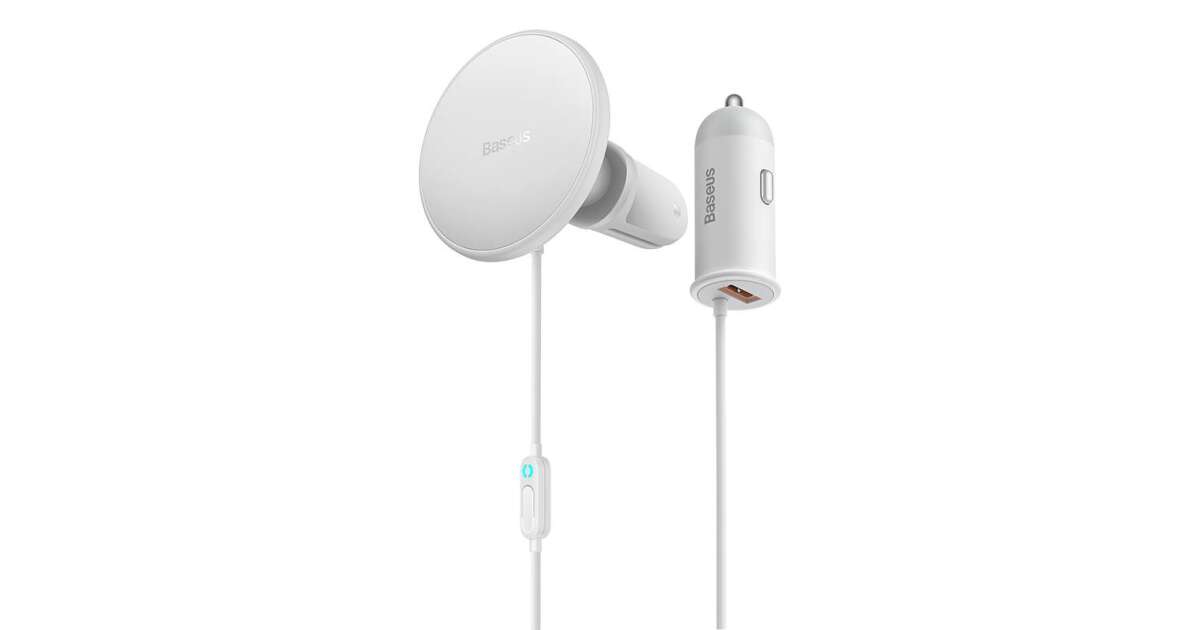 Baseus CW01 Mágneses autós telefontartó szellőzőrácsra és töltő, USB ...