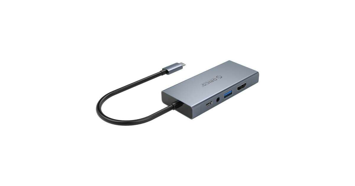 Orico hub adapter5 az 1-ben HDMI 4K + USB 3.0 + VGA + AUX + USB-C PD ...