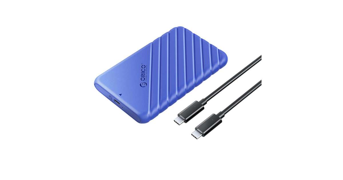 Orico 2.5' HDD / SSD Enclosure, 6 Gbps, USB-C 3.1 Gen1 (Blue) | Pepita.com