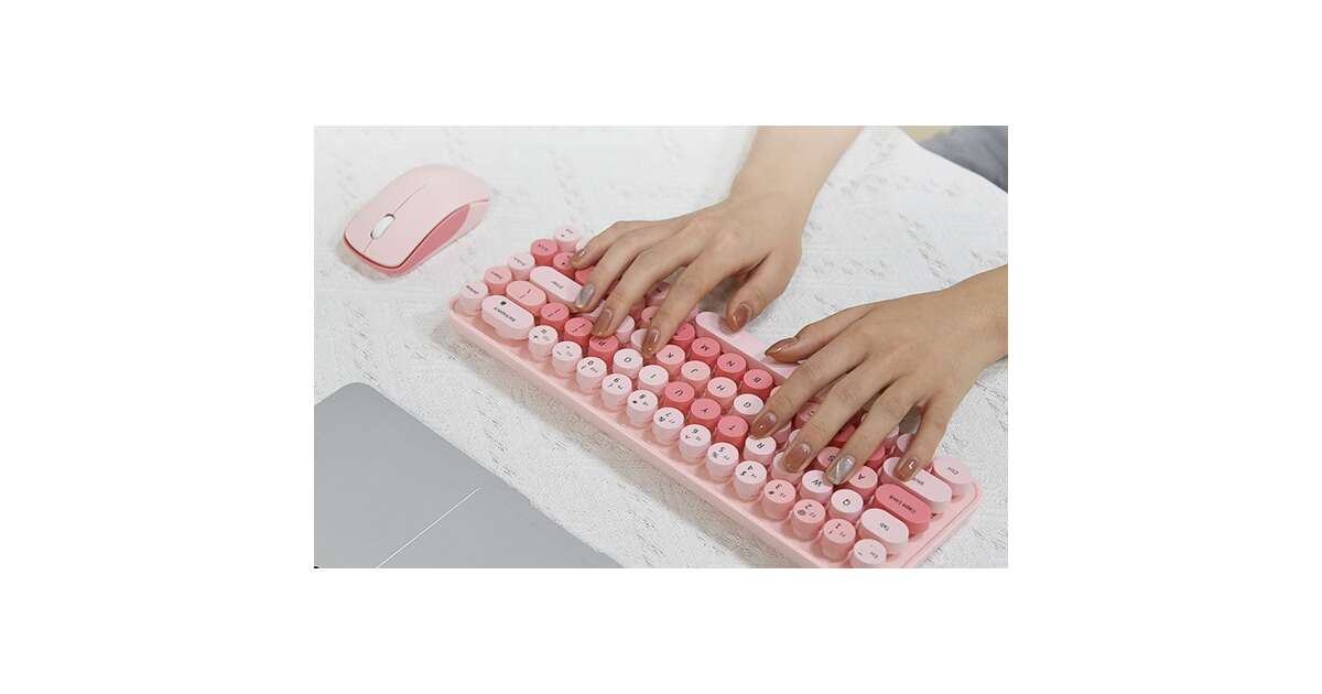 Wireless keyboard + mouse set MOFII Bean 2.4G (Pink) | Pepita.hu