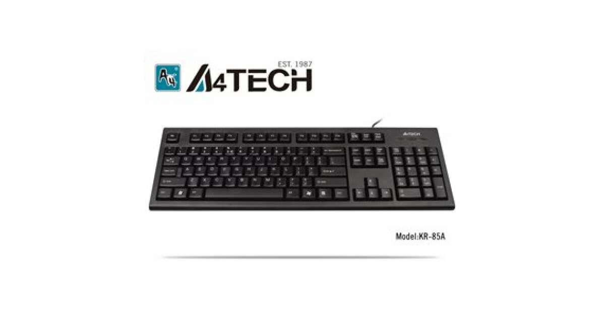 A4Tech KR-85 USB Billentyűzet #fekete | Pepita.hu