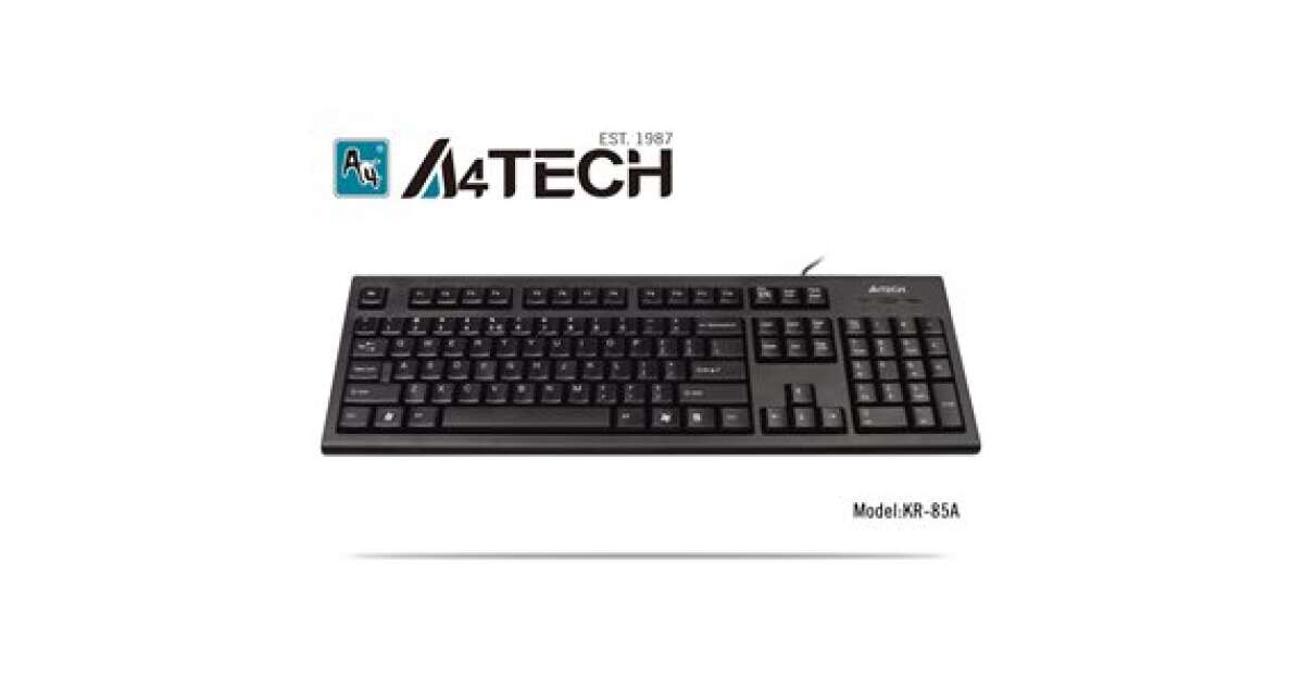 A4Tech KR-85 USB Billentyűzet #fekete | Pepita.hu