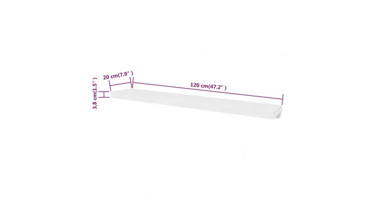 Lebegőpolc szett - 2 db - Fehér - 120cm | Pepita.hu
