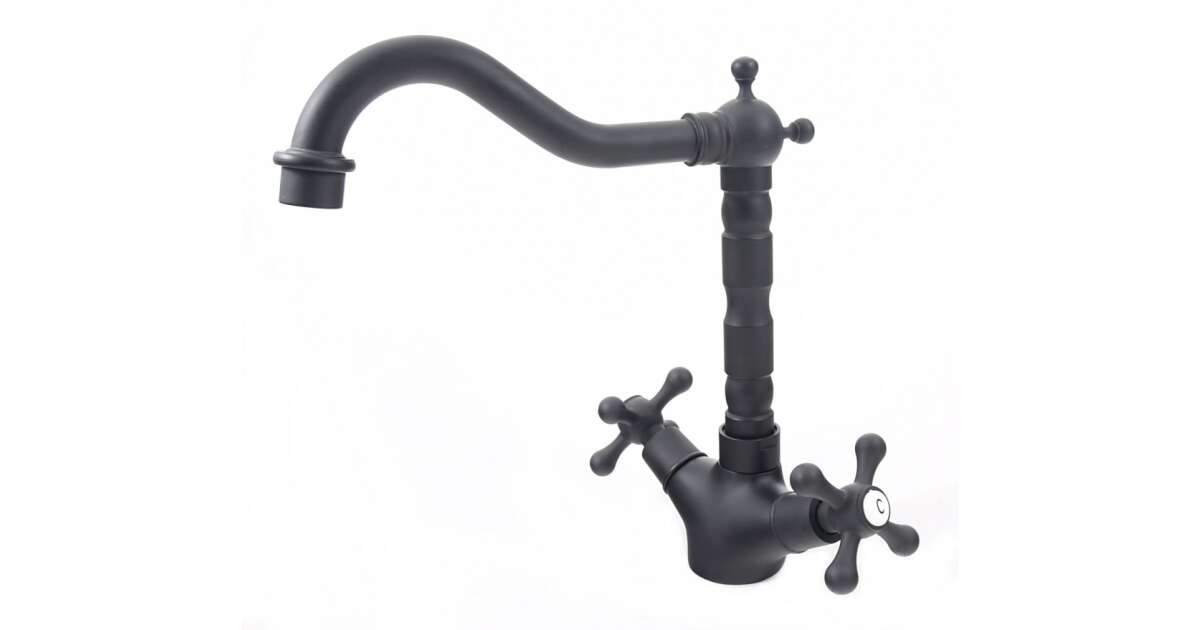 RETRO palazzo matt fekete álló csaptelep | Pepita.hu