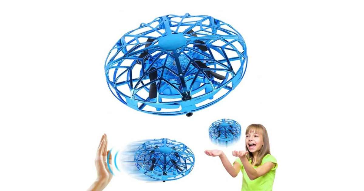 OZN drona - jucarie zburatoare pentru copii - LED, alimentata cu ...