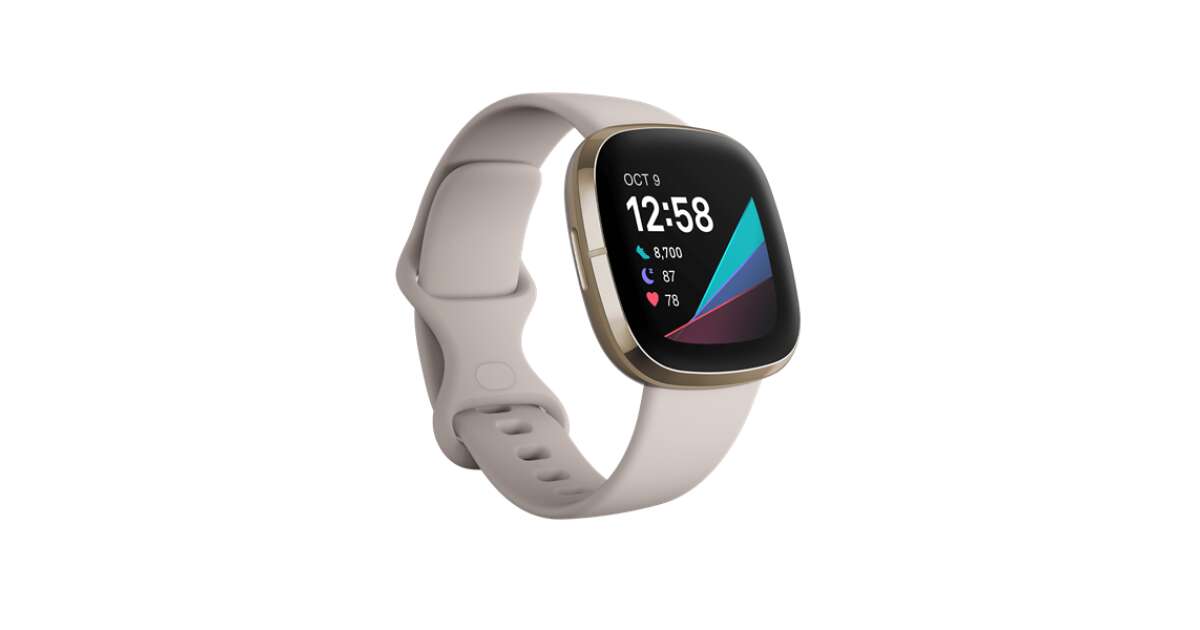 Fitbit sense okosóra (lunar white / soft gold stainless steel ...