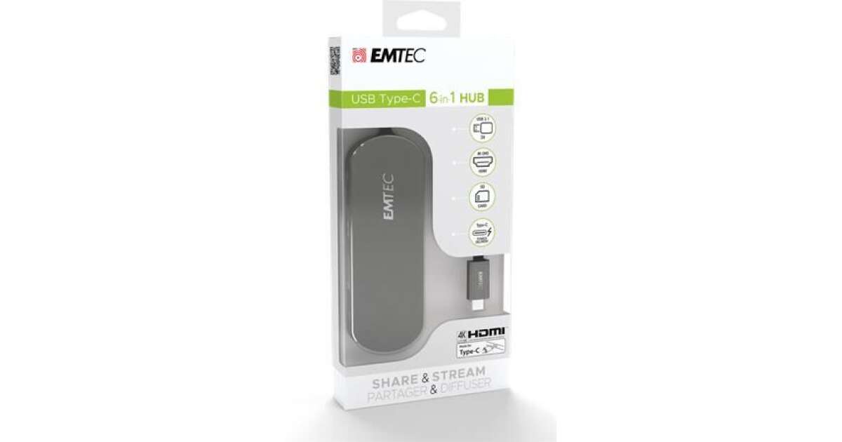 Emtec T650C 6 portos USB HUB (EHUB650C) (EHUB650C) | Pepita.hu